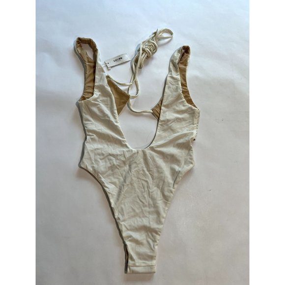 Slate Swim | Swim | Nwt Slate Swim Plunge One Piece Swimsuit In Tan ...